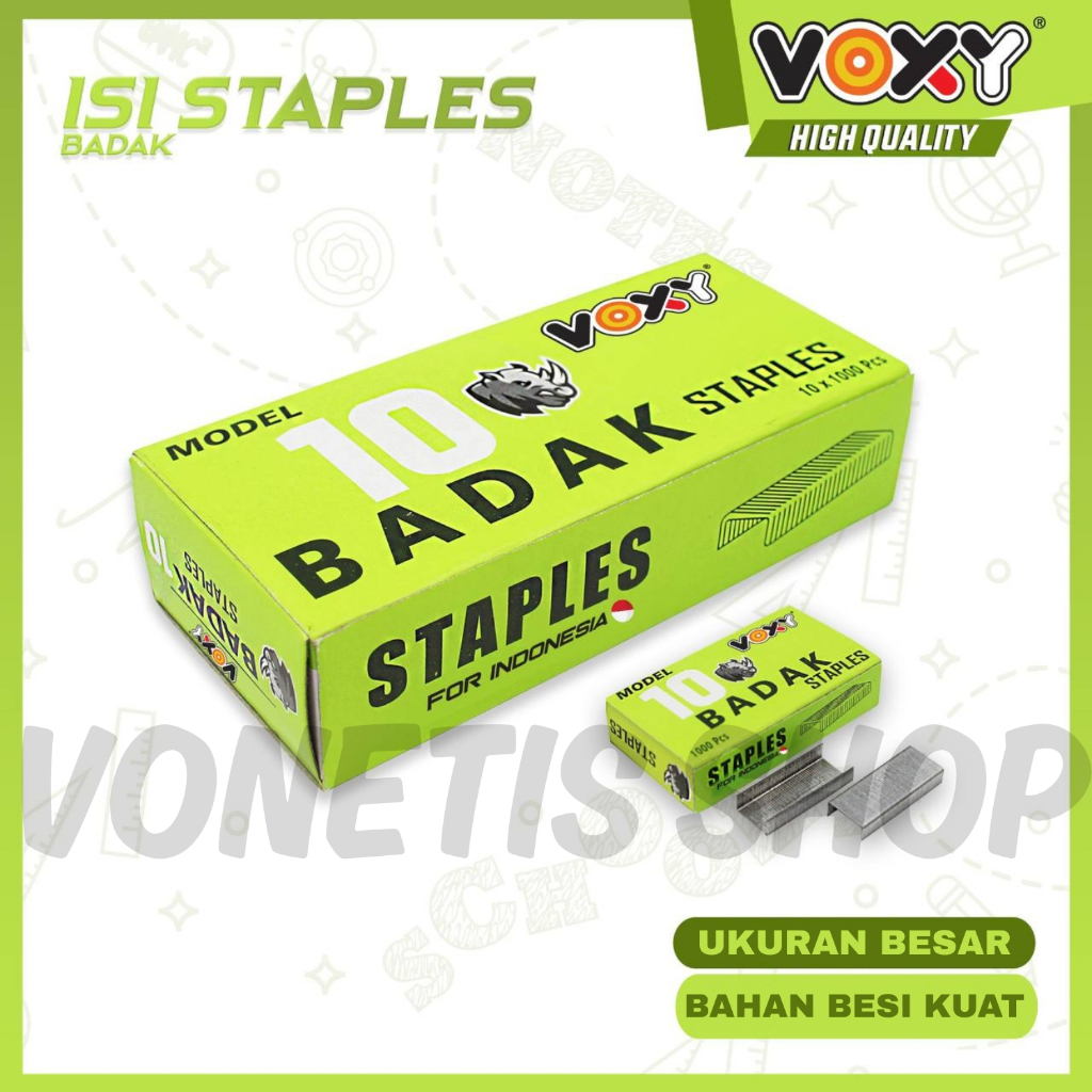 Jual (10 Pack) Isi Refill Staples No.10 / Isi Stapler BADAK 1 Box ...