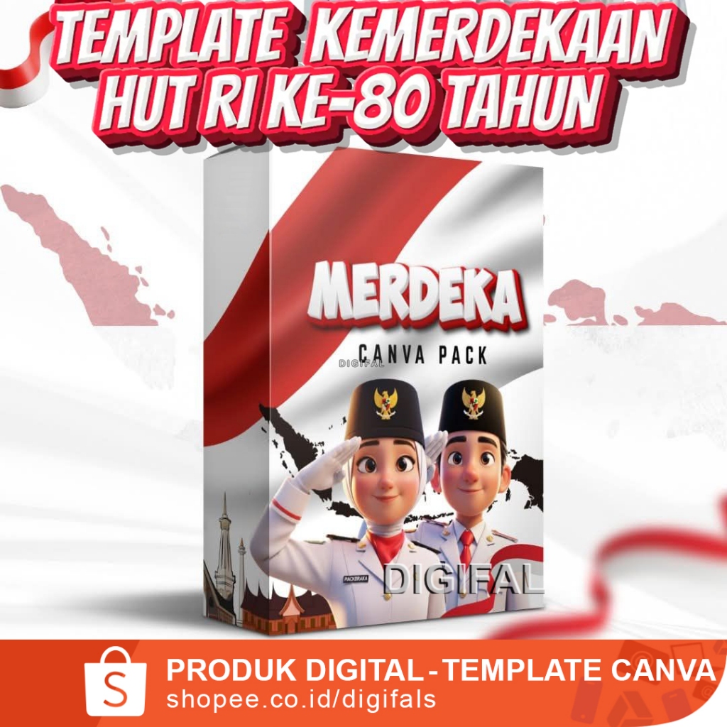Jual Ratusan Desain Terbaru tema HUT RI KE-80. Template spanduk, Video/Foto Ucapan, poster ...