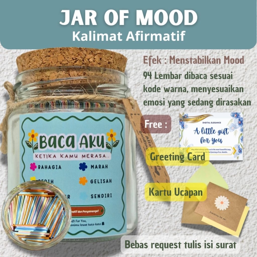 Jual Jar of Mood | Jar Kaca berisi kalimat afirmatif dan penyemangat ...