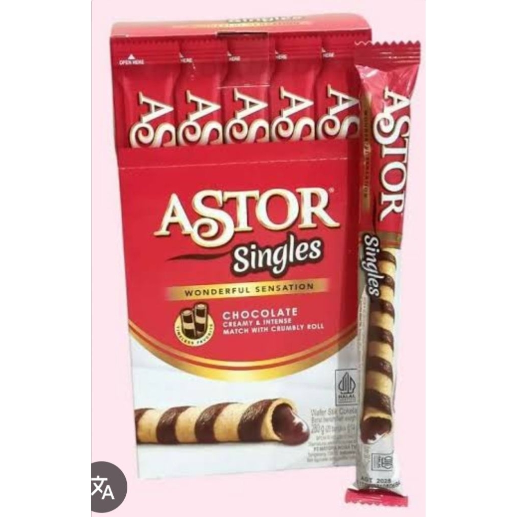 Jual astor singles box wafer rool coklat (20 pcs) | Shopee Indonesia