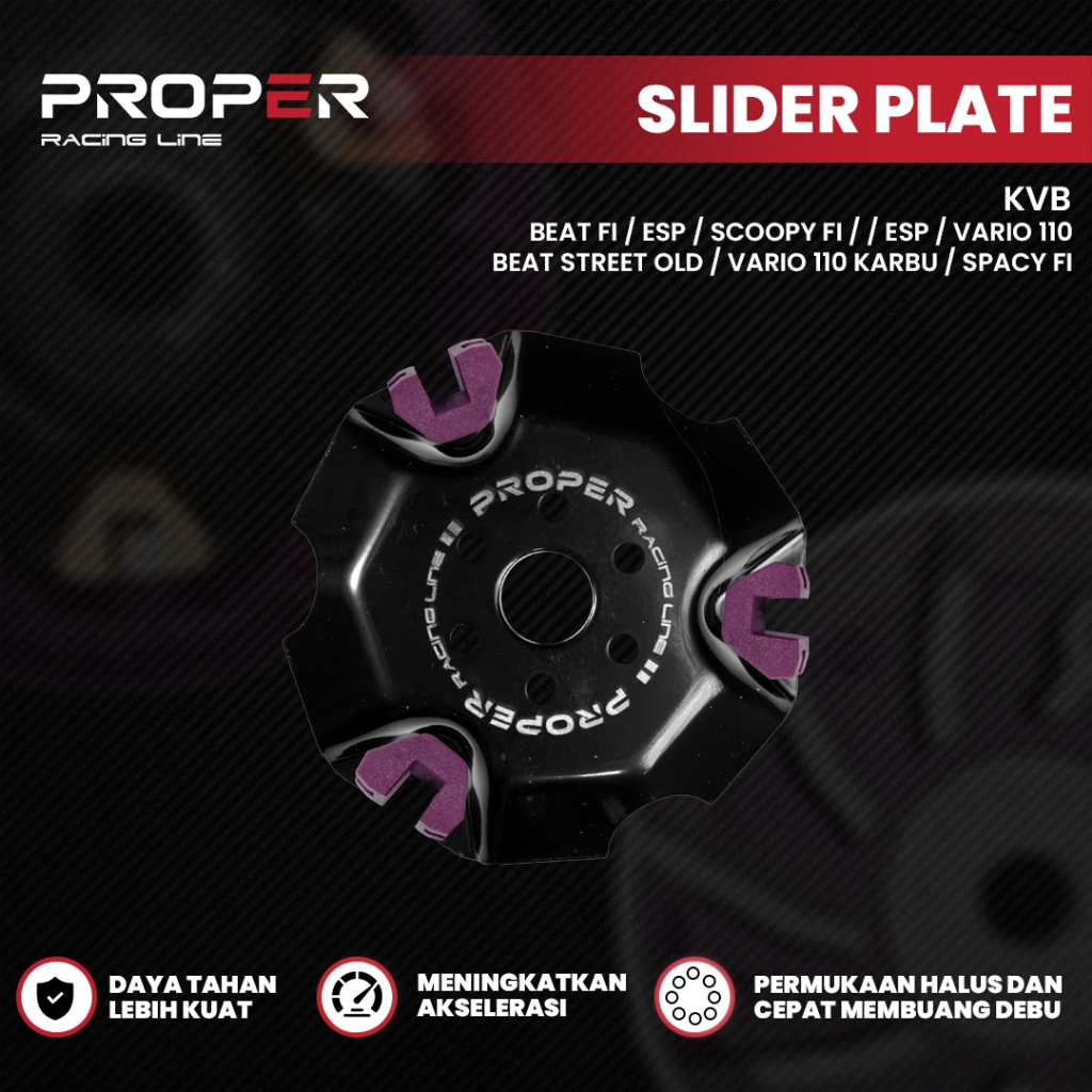 Jual PROPER RACING LINE SLIDER PLATE KVB BEAT FI ESP SCOOPY FI ESP ...