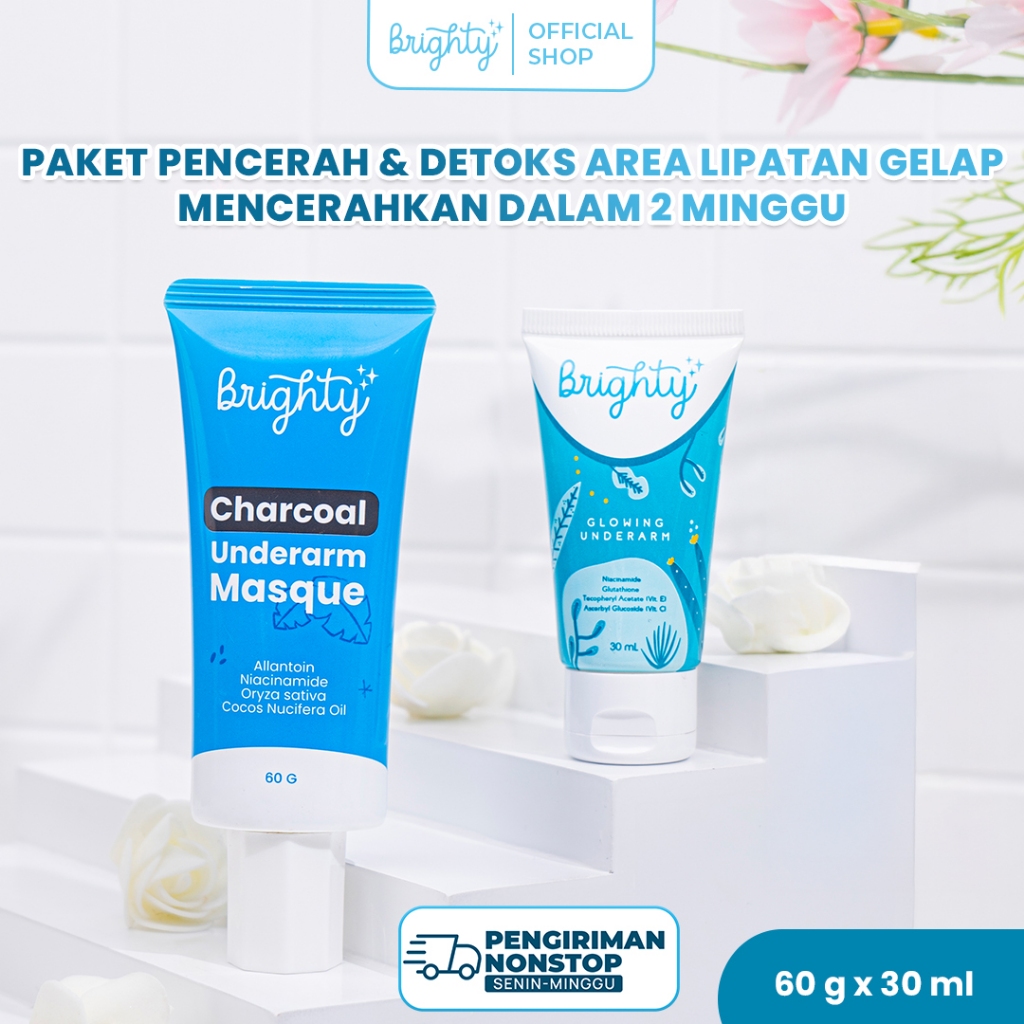 Jual Brighty Charcoal Underarm Masque X Glowing Underarm Masker ketiak ...