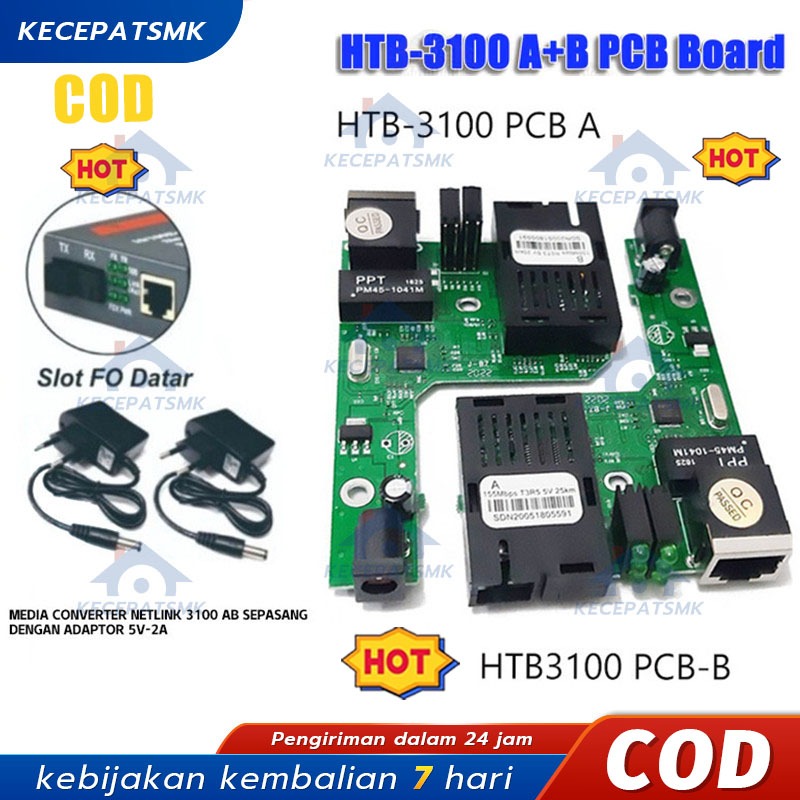 Jual COD HTB-3100 A+B PCB Board NetLINK Fiber Optic Optical Media ...