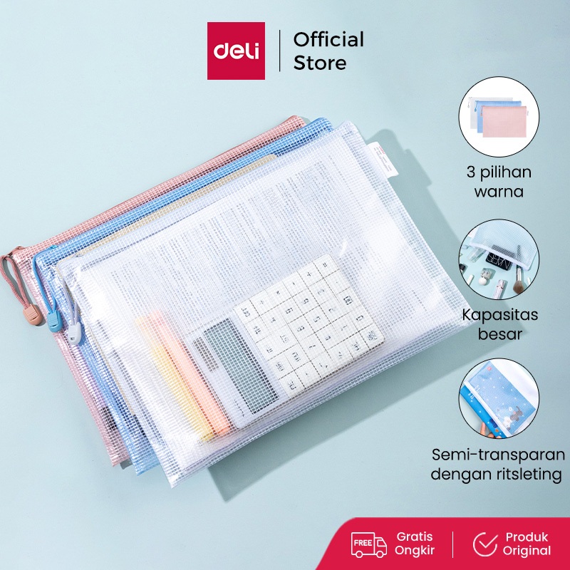 Jual Deli Zip Bag / Pouch Document Bag Dompet Dokumen Transparan ...