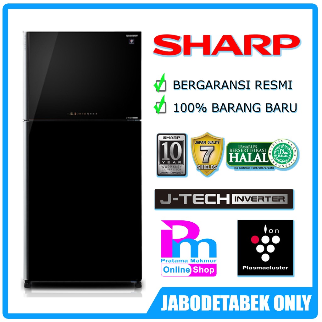 Jual Kulkas SHARP 2 Pintu SJ-IG763PG-BK New Grand Vetro II | Shopee Indonesia