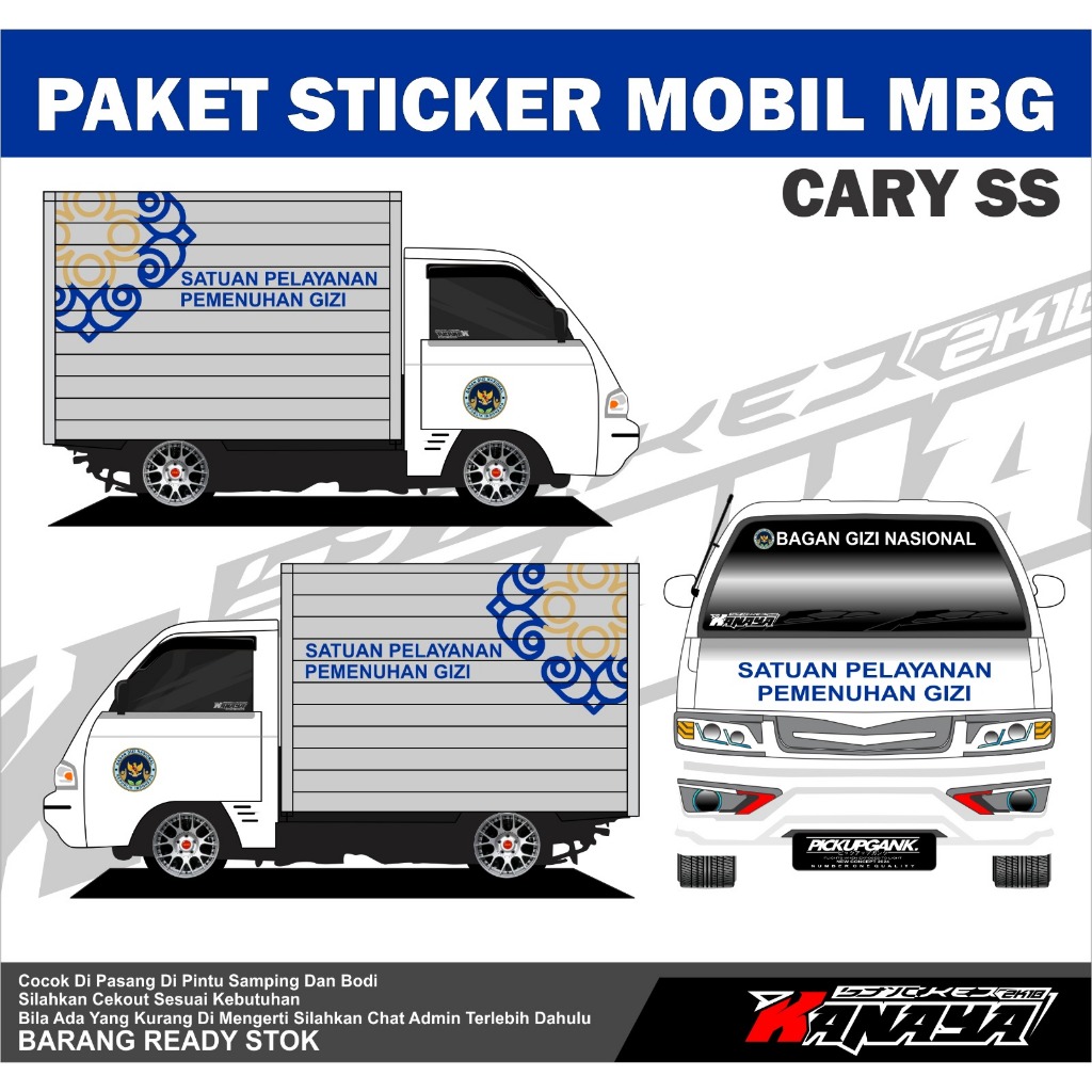 Jual STICKER MOBIL OPERASIONAL MAKAN BERGIZI GRATIS MOBIL BOX CARRY SS ...
