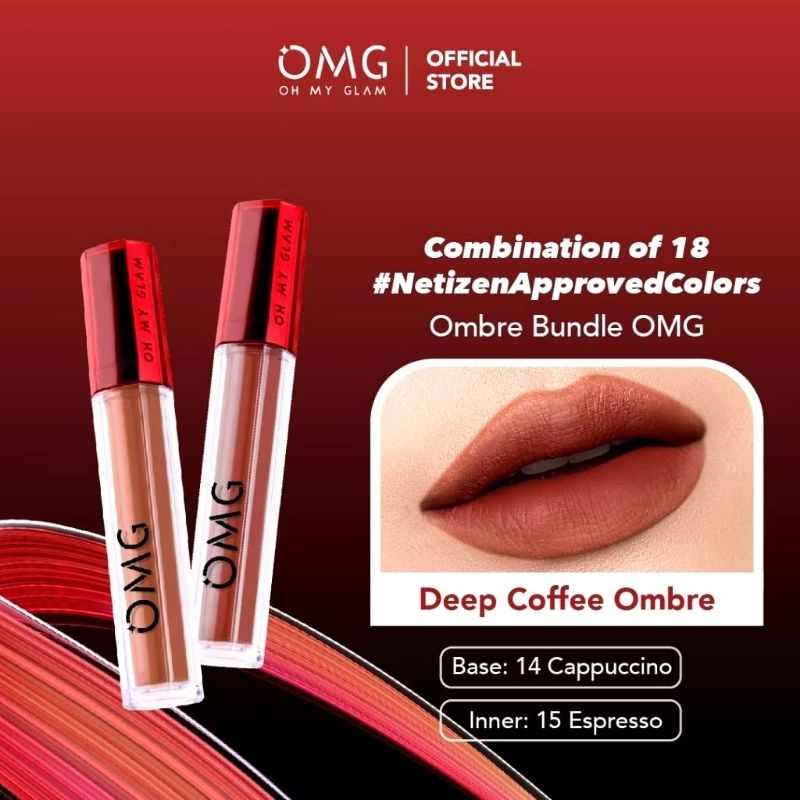 Jual [ BEST SELLER ] Paket Ombre OMG Oh My Glam 2 Pcs | Omg Ombre Lip Cream Coffee Edition ...