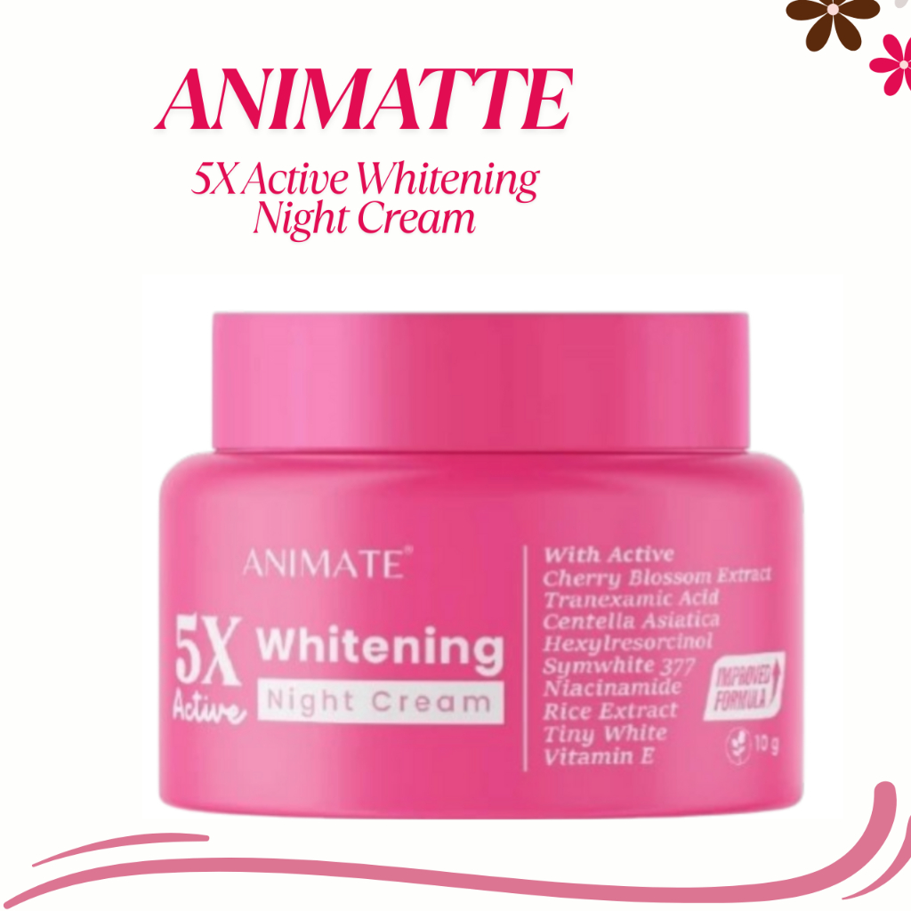 Jual Animate 5X Active Whitening Night Cream 10g/Pelembab Wajah ...