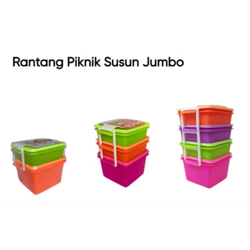 Jual RANTANG PIKNIK SUSUN JUMBO PLASTI TEBAL BEKAL MAKANAN | Shopee ...