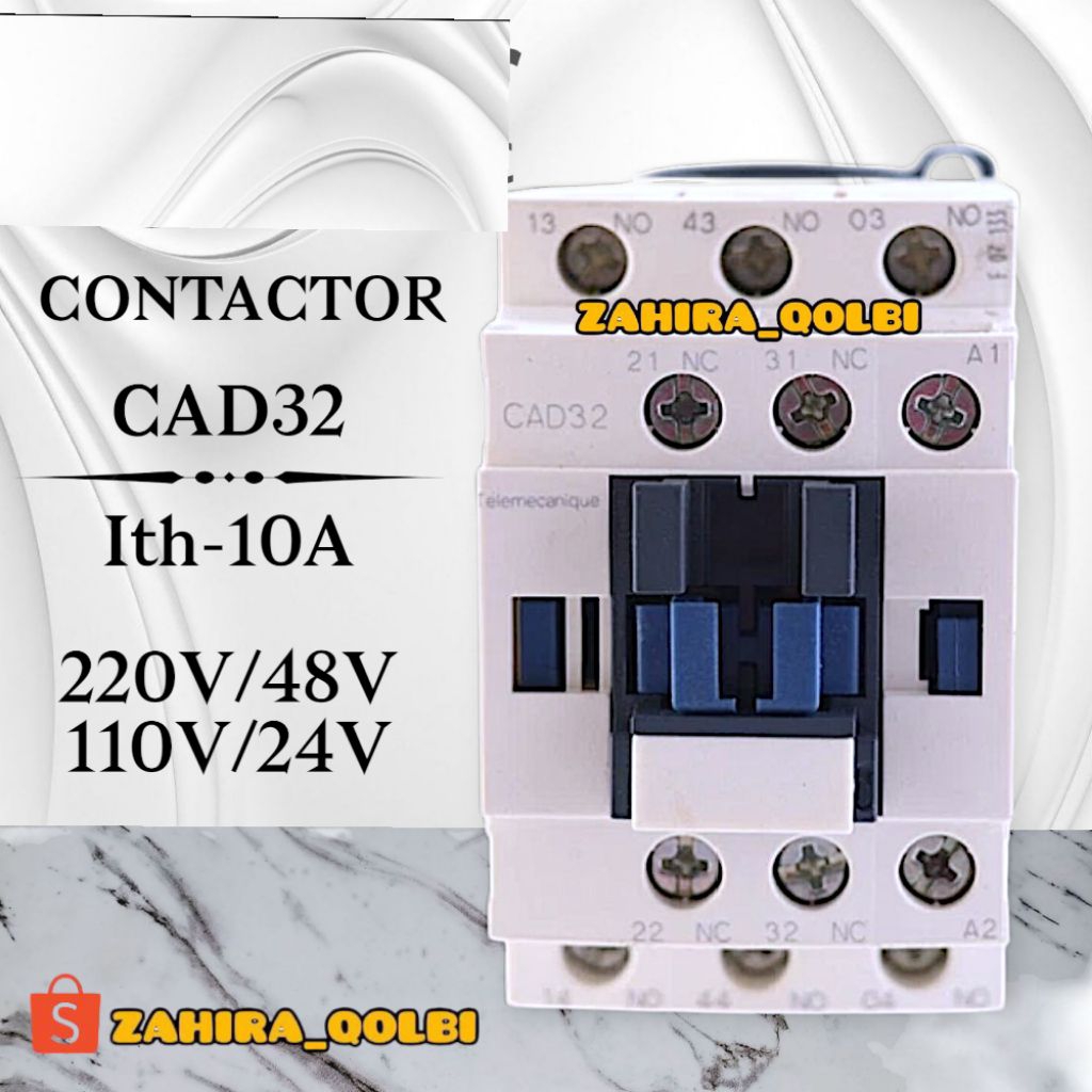 Jual CONTACTOR SCHNEIDER Tipe CAD32 2NC 3NO 10A 220V / 48V / 110V / 24V ...