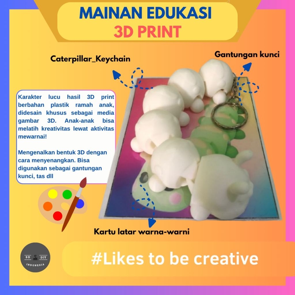 Jual Print & Paint – Mainan 3D Lucu untuk Anak Kreatif (Caterpillar ...