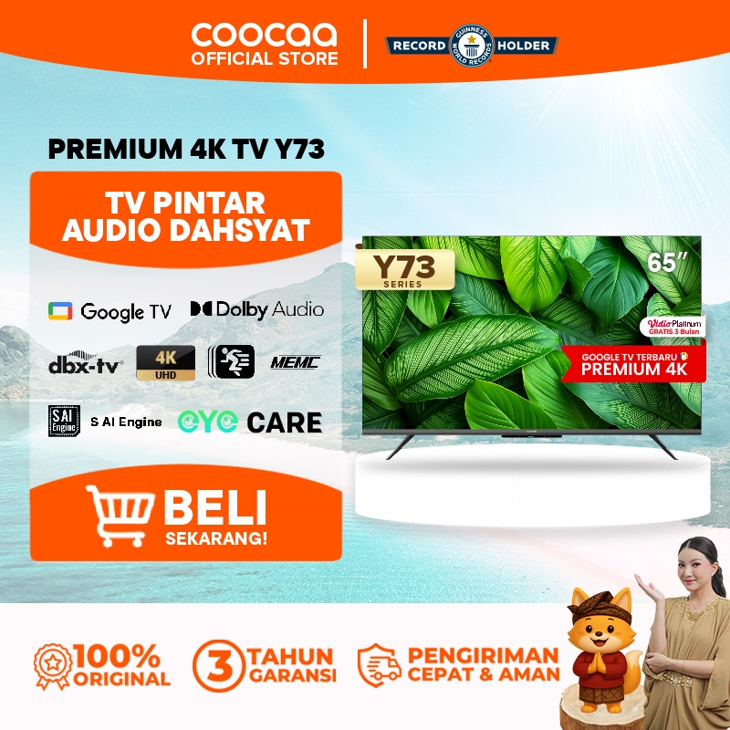 Jual TERBARU COOCAA TV 65 inch Y73 - 4K Google TV - S AI Engine - MEMC ...