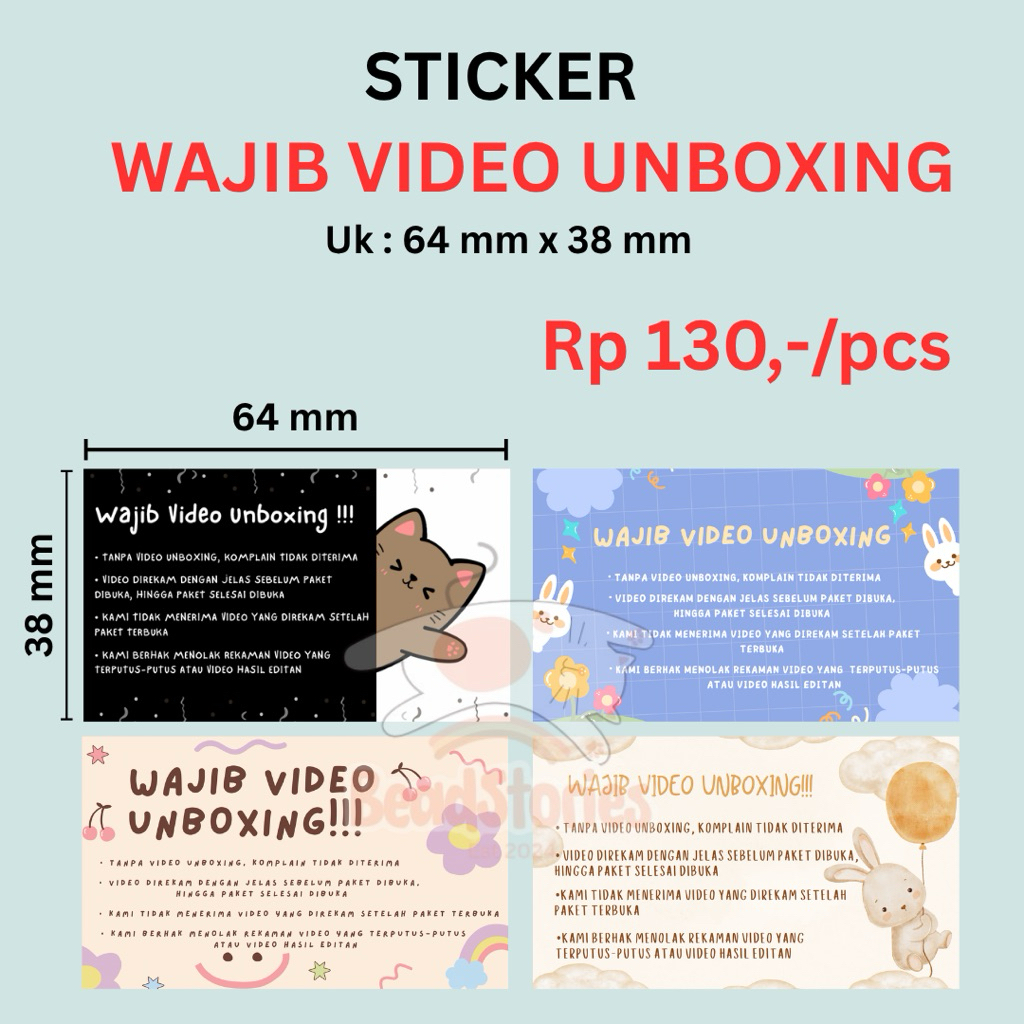 Jual Sticker wajib unboxing video lucu sticker uv unboxing aesthetic ...