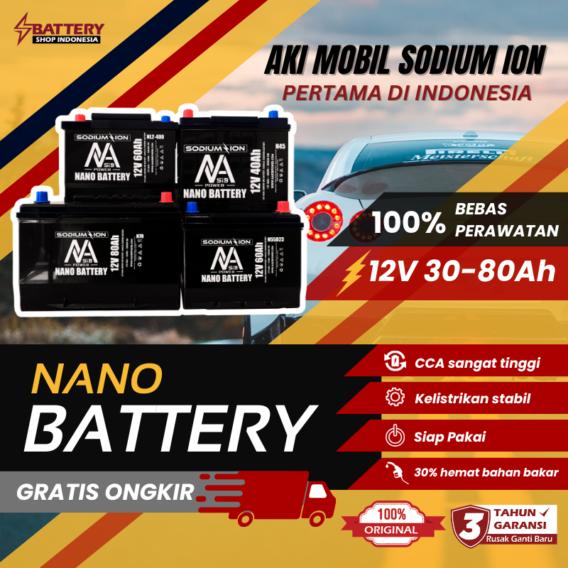 Jual NANO BATTERY Aki Mobil Sodium Ion 12.V 40A - 90A / Aki Mobil ...