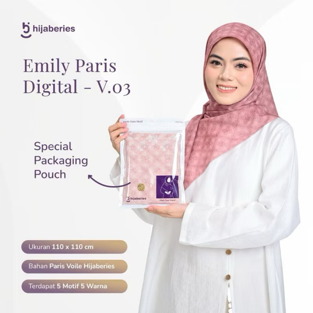 Jual ecer emily motif hijaberies / jilbab motif emily / kerudung motif ...