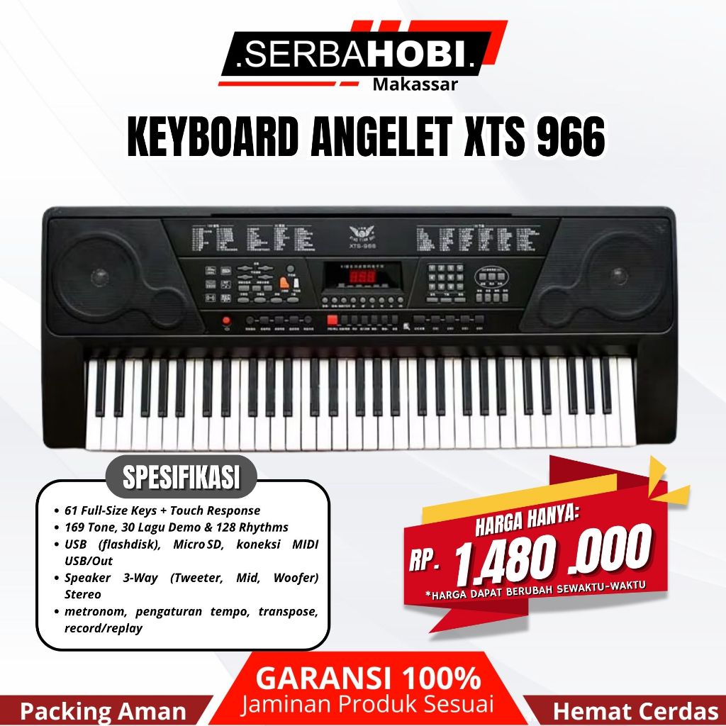 Jual Keyboard Angelet Xts-966 61 key USB Original Harga Murah | Shopee ...