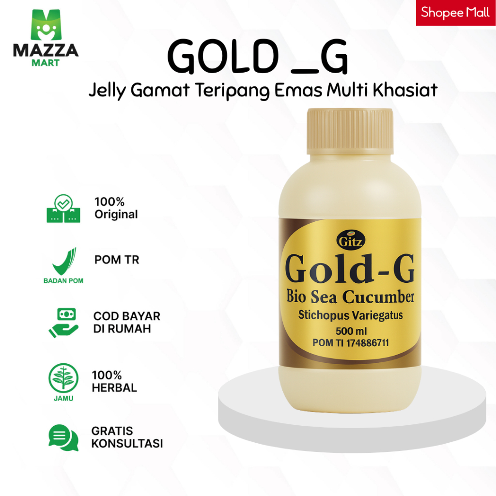 Jual Gold G Bio Sea Cucumber Original Jelly Gamat Emas Ekstrak Ikan Teripang | Shopee Indonesia