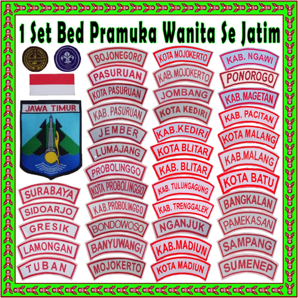 Jual Bed Pramuka Wanita ( Paket Lengkap 5 macam ) Bahan Rajut Woven Halus ( Bukan Bordir tebal ...