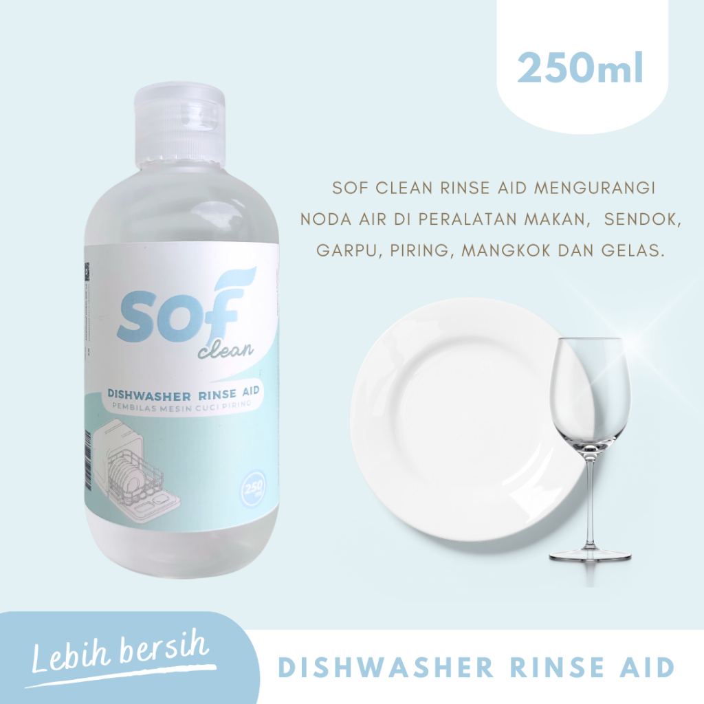 Jual Sof Clean Dishwasher Rinse Aid 250ml, untuk mesin cuci piring ...
