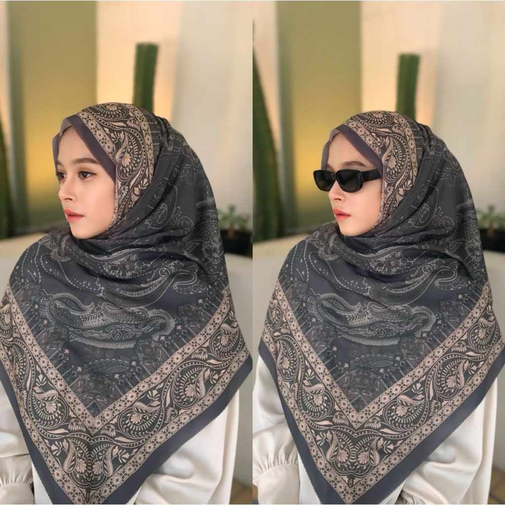 Jual HIJAB JILBAB SEGIEMPAT VOAL MOTIF Arabian Turkey Cashmere ...