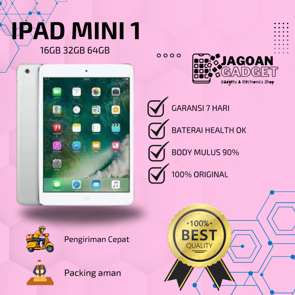 Jual iPad Mini 1 16GB 32GB 64GB Wifi Only Second Original Fullset | JAGOAN GADGET | Shopee Indonesia