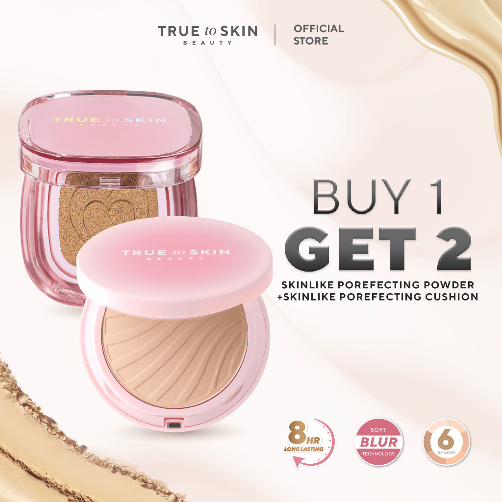 Jual [ BUNDLE ] CUSHION + POWDER ( True to Skin Skinlike Porefecting ...