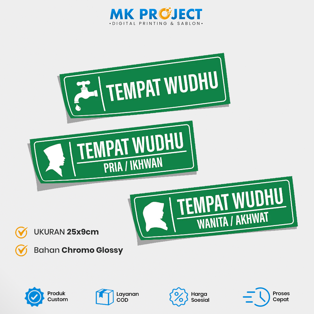 Jual STICKER TEMPAT WUDHU MASJID MUSHOLA / STIKER ARAH KIBLAT BATAS ...