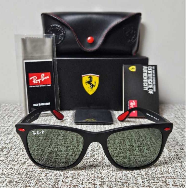 Jual KACAMATA RAYBAN FERRARI LITEFORCE RB4195 F602/71 BLACK DOFF ...