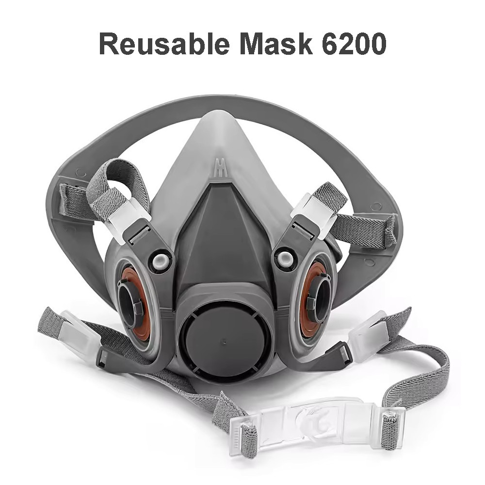 Jual Reusable Body Masker 6200 Respirator Half Face Mask Universal bisa ...