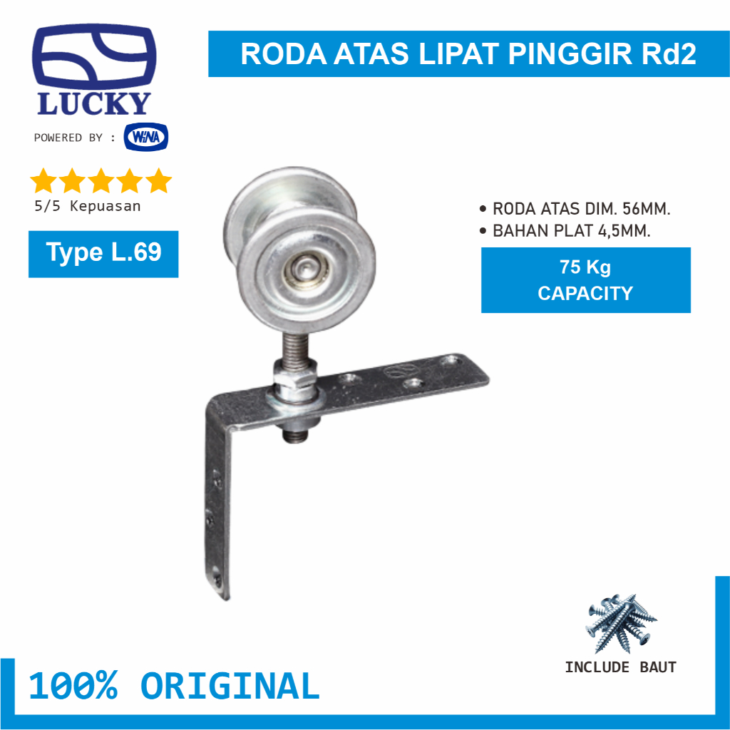 Jual Roda Atas Lipat Pinggir RD2 Lucky L69 Roda Pintu Lipat / Garasi ...