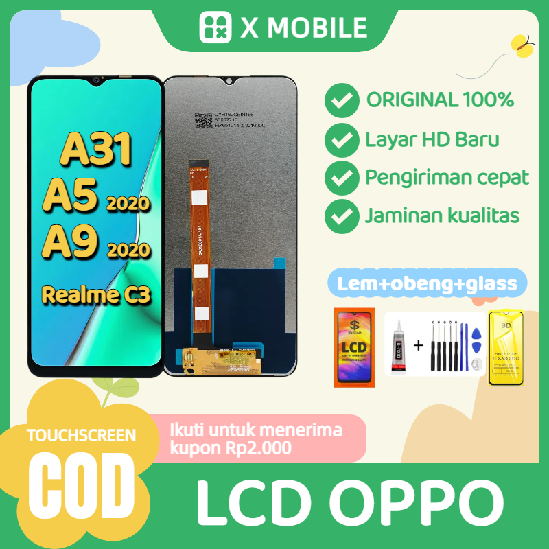 Jual 【Premium】LCD OPPO A31 A9 Realme C3 A11X C3I A8 original 100% Full ...