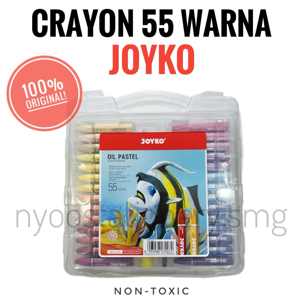 Jual CRAYON OIL PASTEL ISI 55 WARNA JOYKO ORIGINAL | Shopee Indonesia
