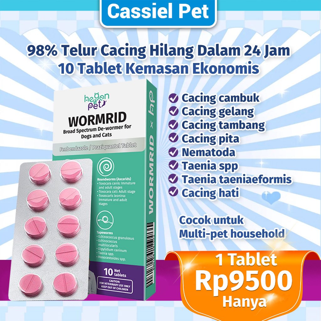 Jual Hegen Pet Obat Cacing Kucing/Anjing 1 Box Obat Cacing dan Parasit ...