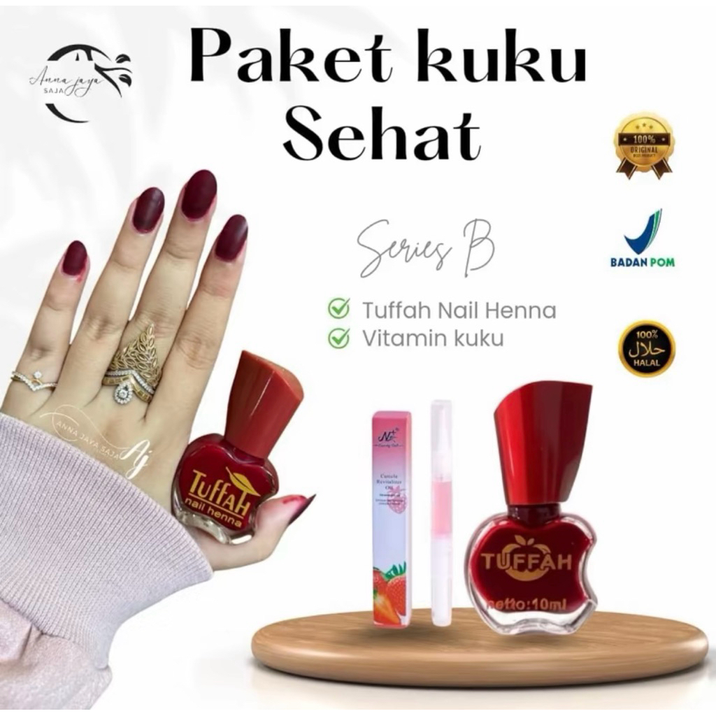 Jual TUFFAH HENNA DARK MAROON + SERUM VITAMIN KUKU / HENNA HALAL SAH ...