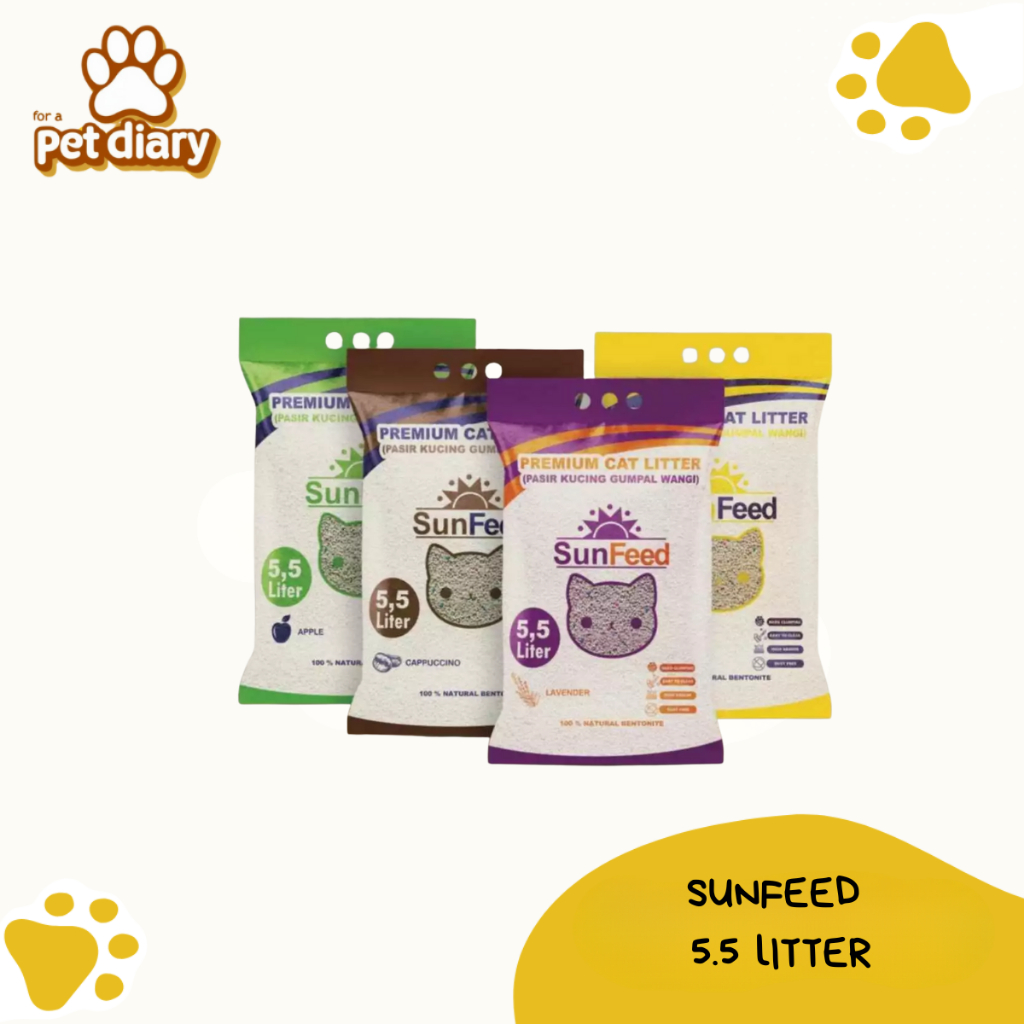 Jual SUNFEED Aroma Wangi Pasir Kucing 5.5ltr Gumpal | Shopee Indonesia