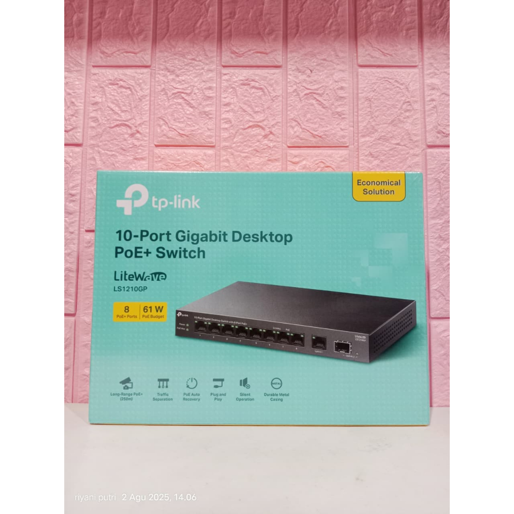 Jual TP-LINK LS1210GP 10-Port Gigabit Desktop Switch with 8-Port PoE+ ...