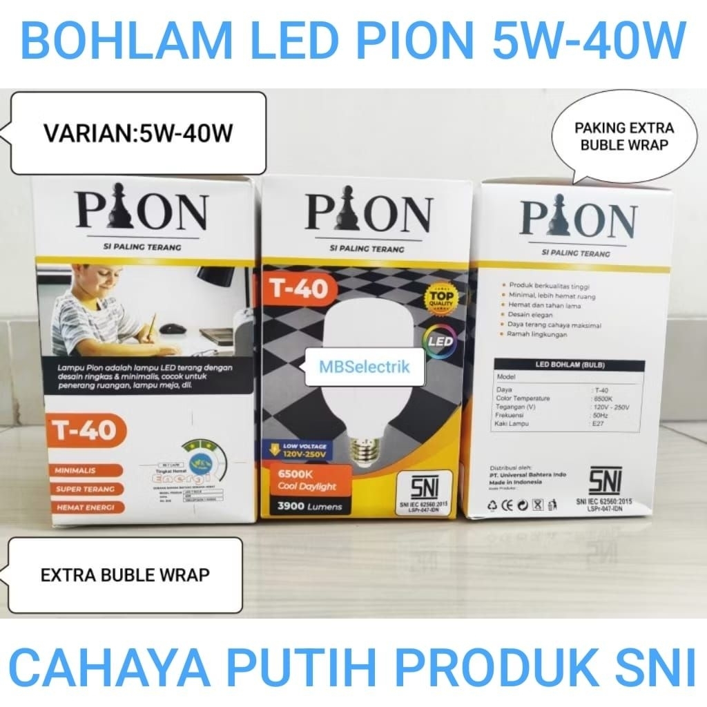 Jual BOHLAM LED / LAMPU LED EXTRA BUBLE WRAP PION 5W-40W | Shopee Indonesia