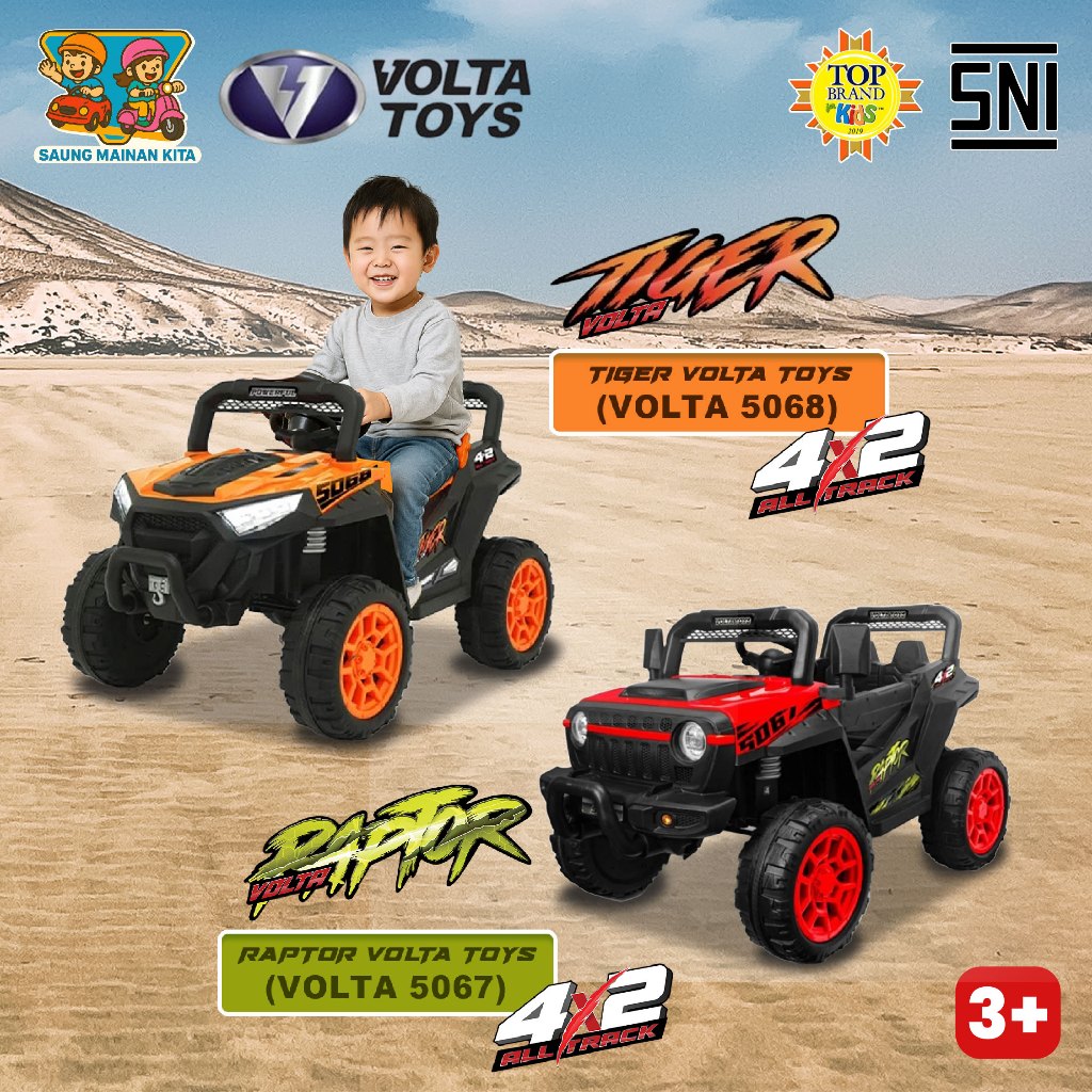 Jual MAINAN ANAK MOBIL AKI VOLTA 5067 VOLTA 5068 RAPTOR JEEP MOBIL AKI ...