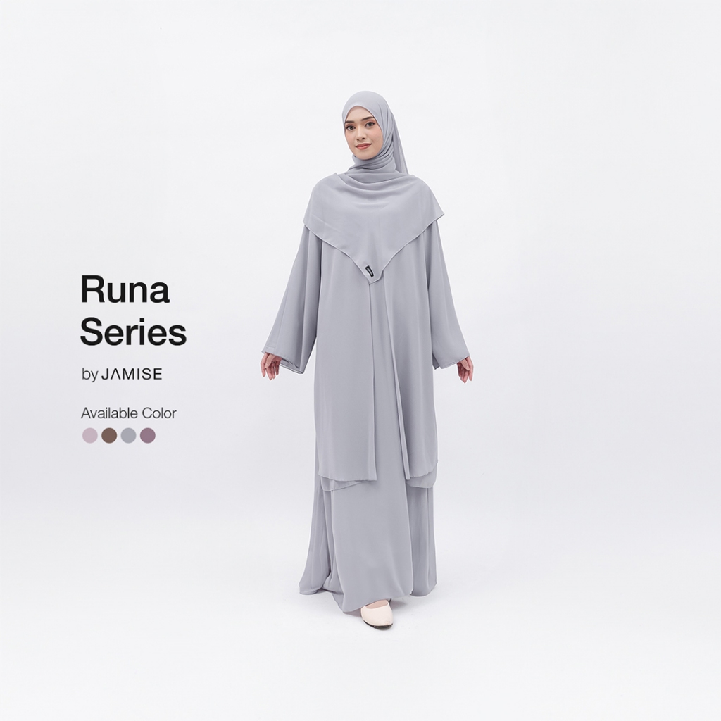 Jual Jamise | Runa Series | Dress Ceruty Set Pashmina Gamis Simple ...