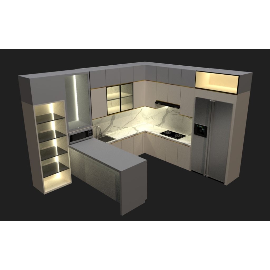 Jual Kitchen Set Kabinet Lemari Dapur PVC HPL Taco Minimalis Modern HPL ...