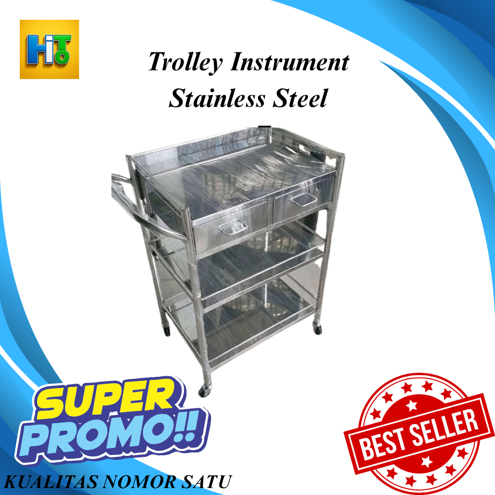 Jual Troli Medis / Trolley Instrument Stainless Steel | Shopee Indonesia