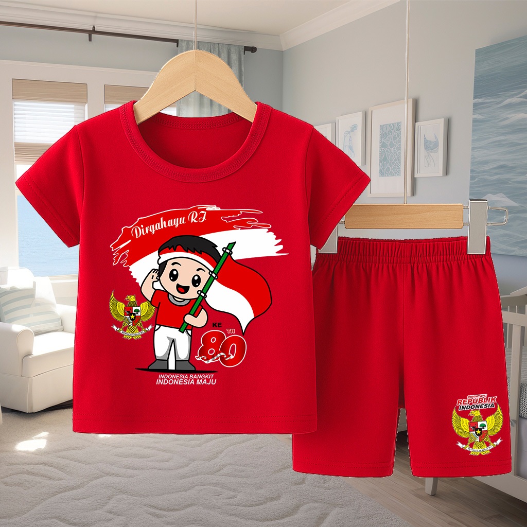 Jual Baju Anak Gambar 17 Agustus HUT RI KE 80 Kemerdekaan Indonesia ...