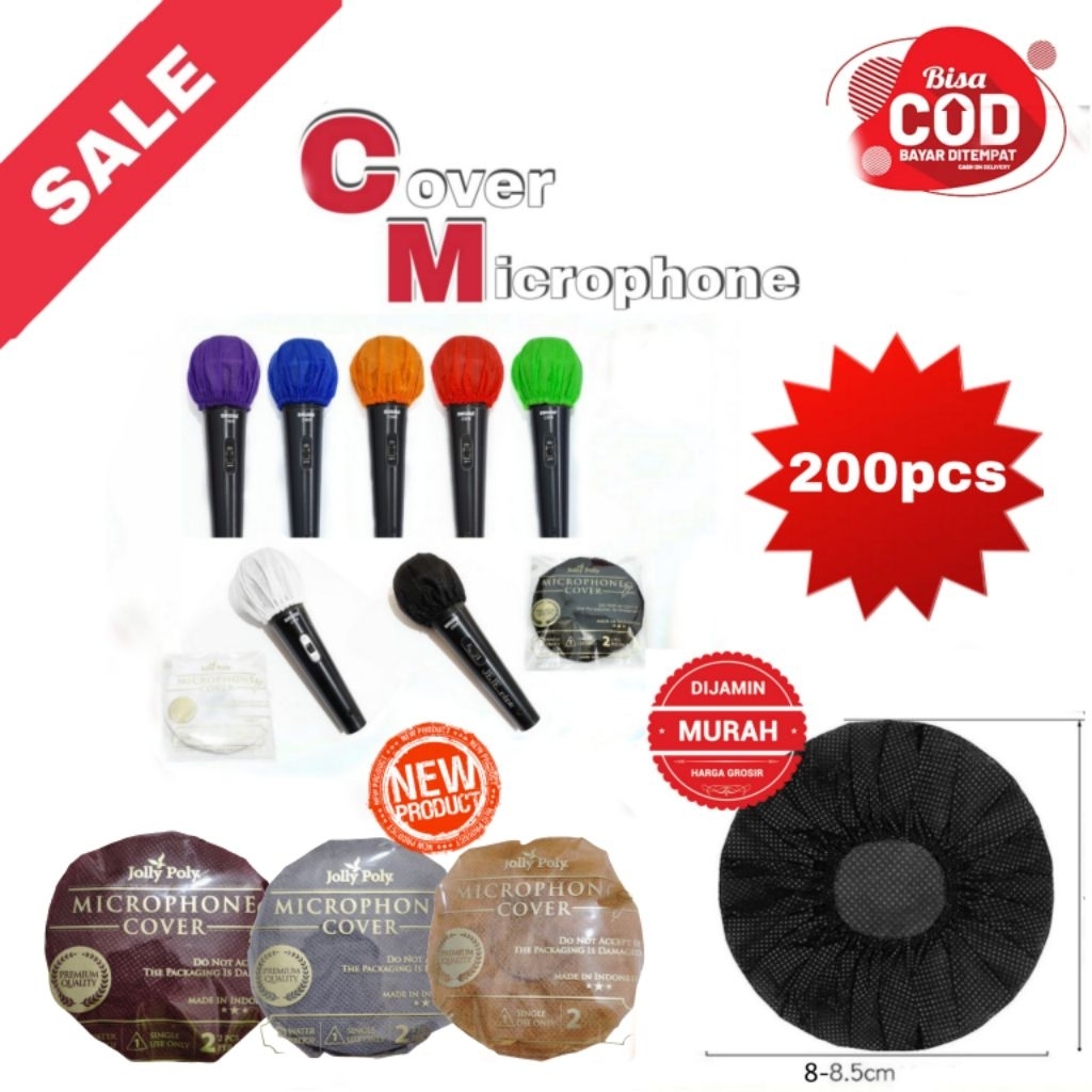 Jual Jolly Poly sarung microphone murah 200pcs -sarung mikrofon sekali ...