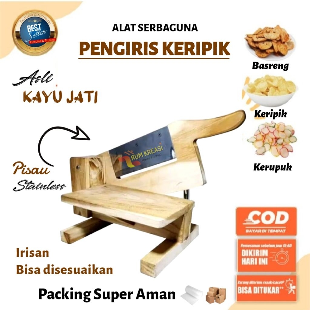 Jual ALAT PENGIRIS PEMOTONG SERBAGUNA KAYU JATI UNTUK KERUPUK DAN ...