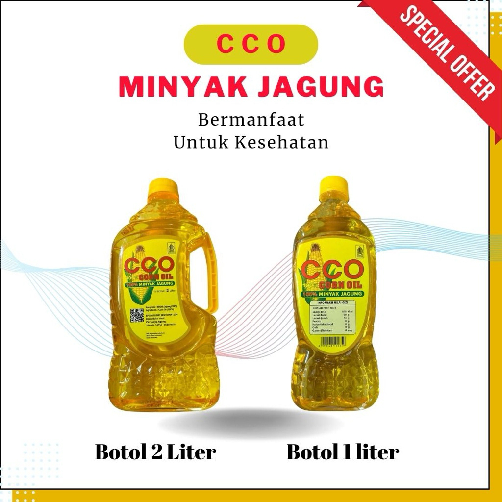 Jual Minyak Jagung CCO corn oil Botol 1 liter & 2 liter | Shopee Indonesia