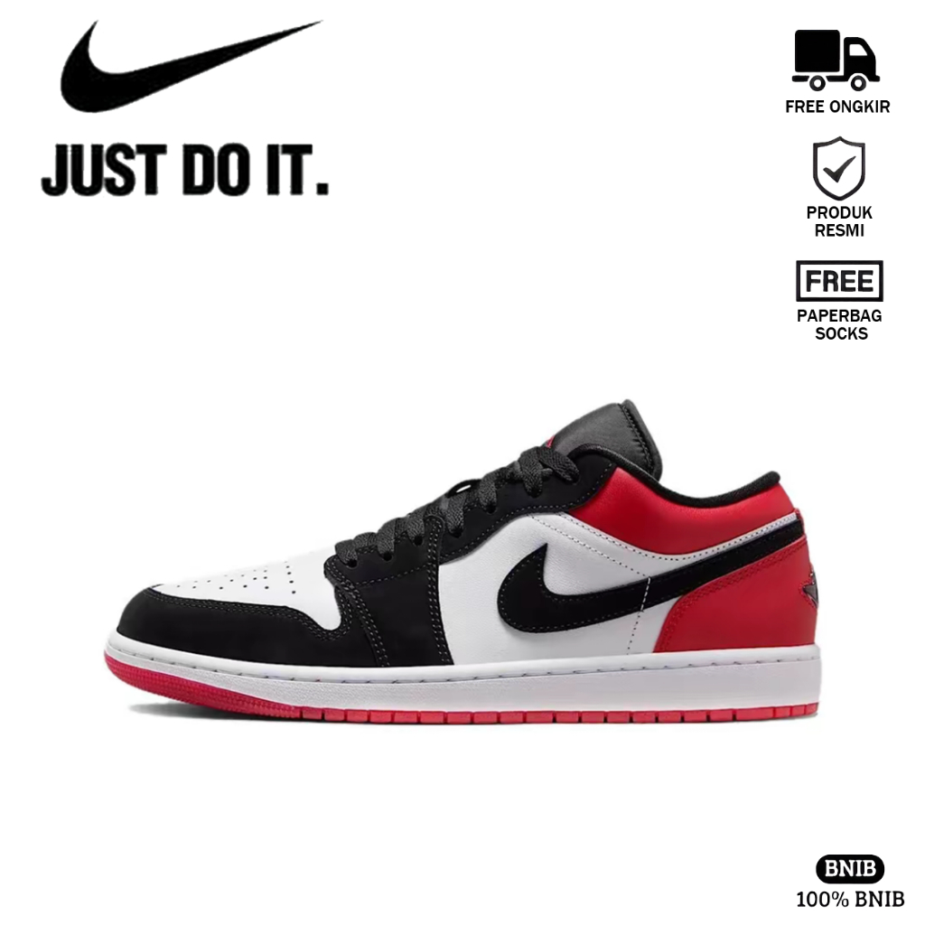 Jual NK AJ1 Low Red White Toe Authentic 100% BNIB Unisex | Shopee Indonesia