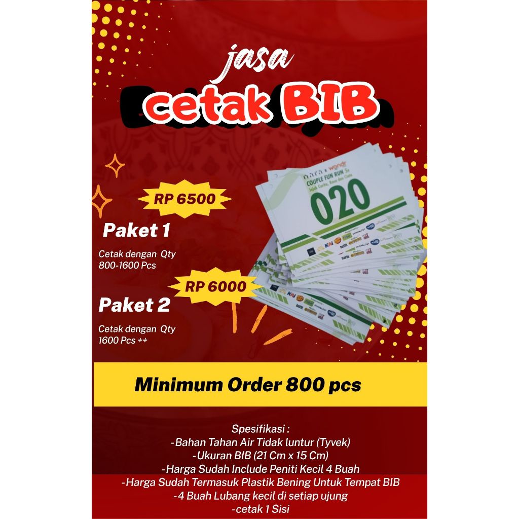 Jual No Dada lari / BIB Nomor All Event Tyvek | Shopee Indonesia
