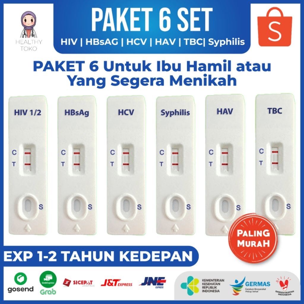 Jual Paket 6 Set Terlengkap HIV/AIDS, Sifilis, Hepatitis A,B,C TBC ...