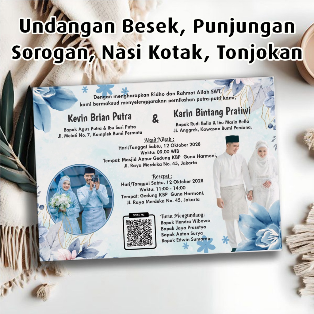 Jual Cetak undangan pernikahan besek nasi kotak sorogan tonjokan ...
