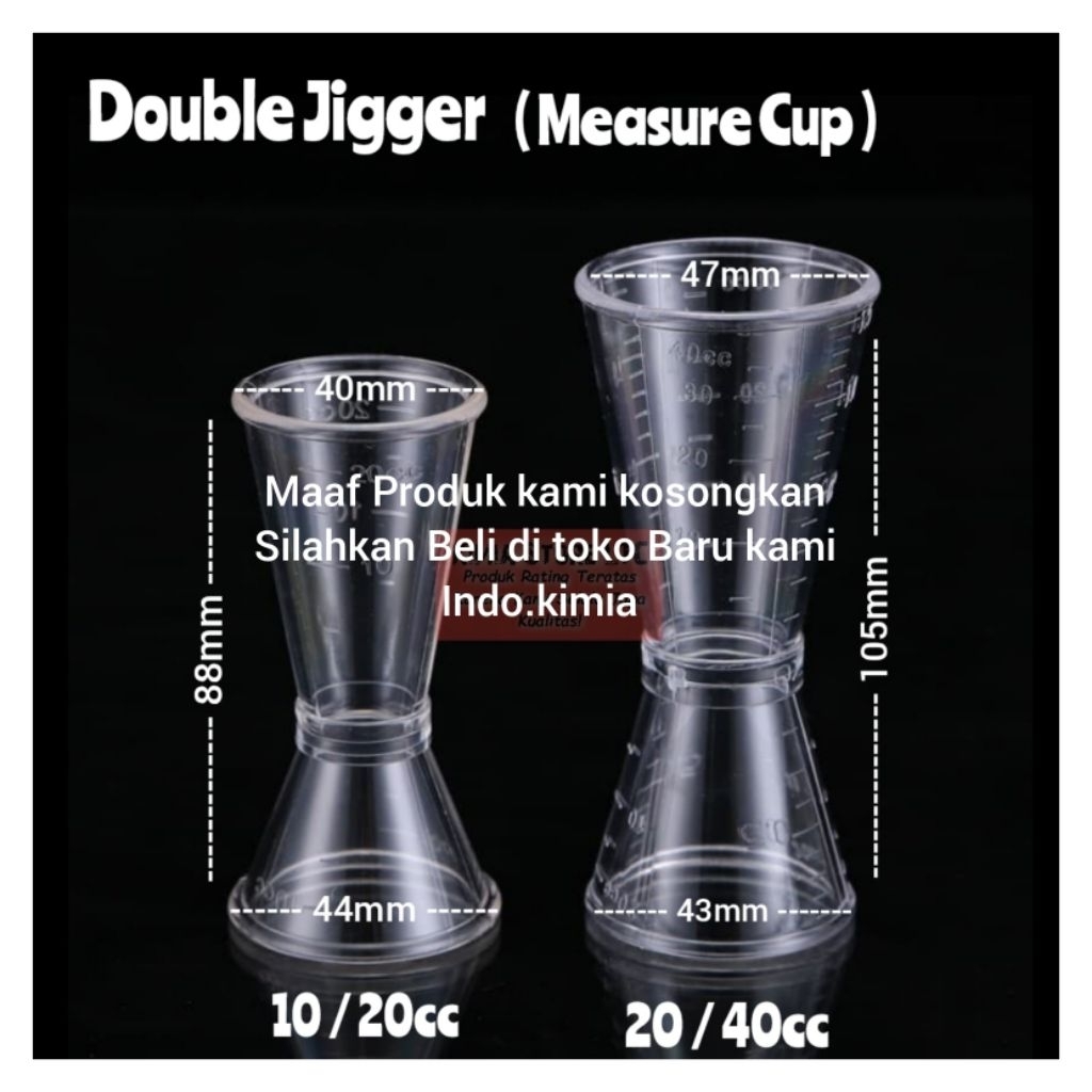 Jual JIGGER ACRYLIC 20/40ML / JIGGER 10/20ML ( MEASURE CUP / GELAS ...